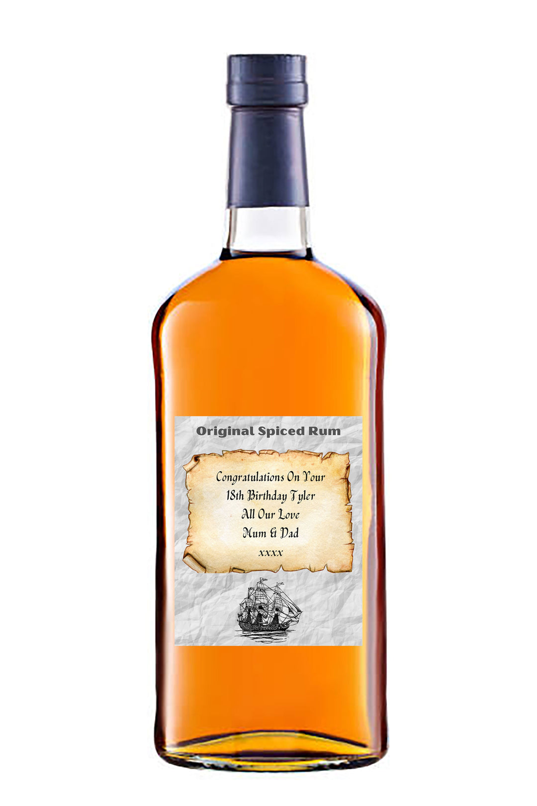 Personalised Spiced Rum Bottle Label – Regalo