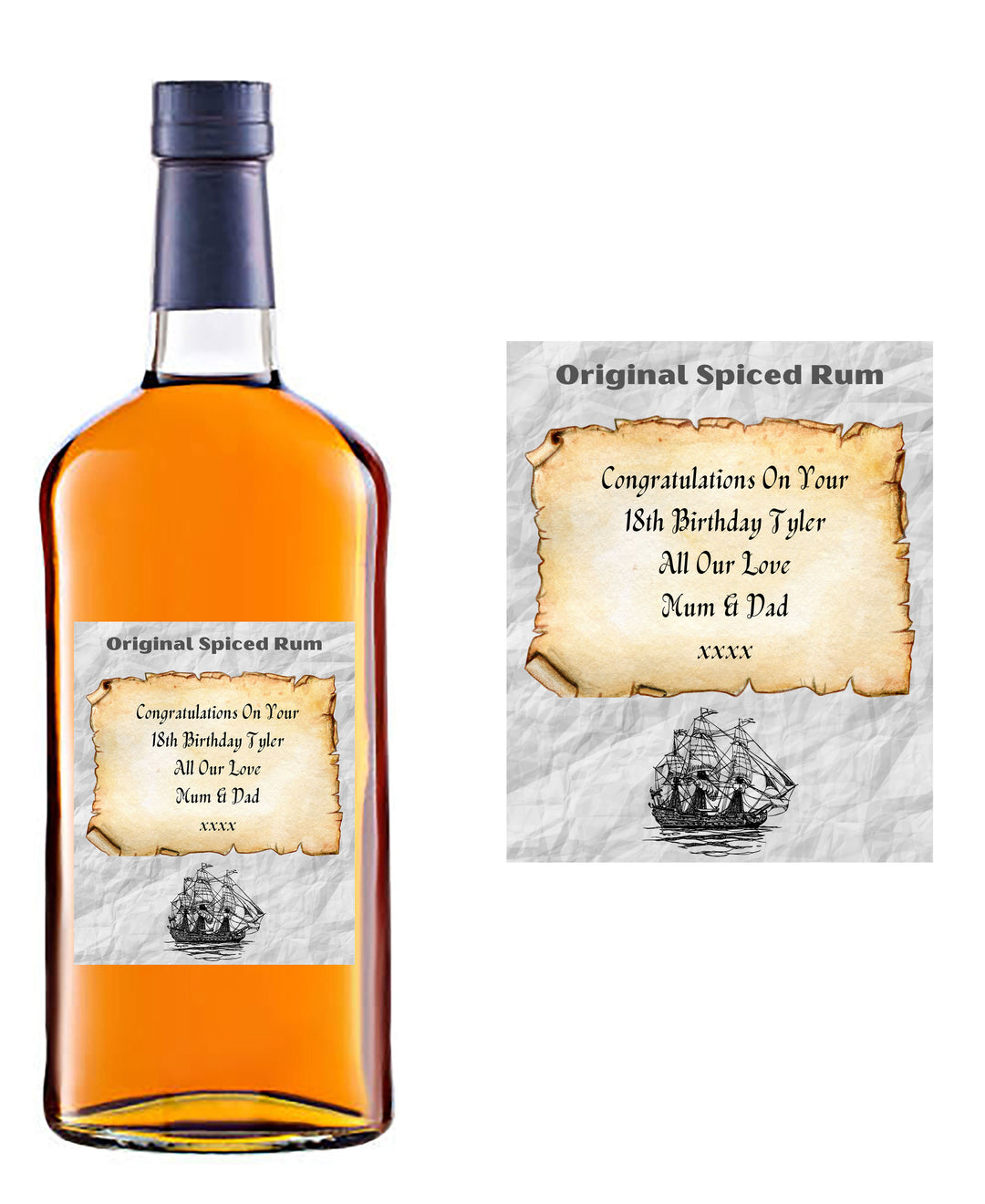 Personalised Spiced Rum Bottle Label – Regalo