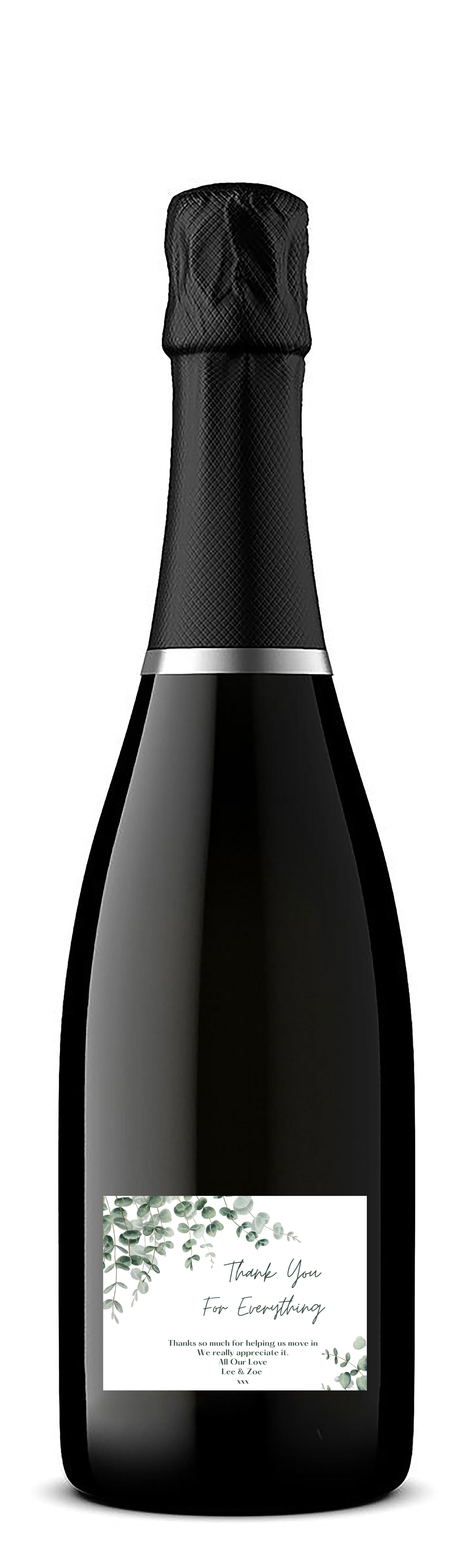 Personalised Prosecco Thank You Bottle Label – Regalo