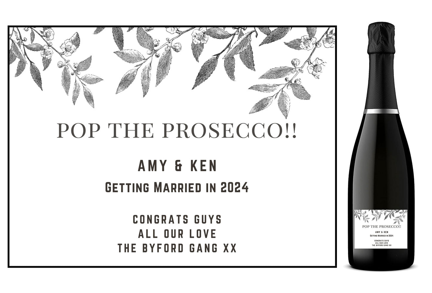 Personalised Prosecco Bottle Label – Regalo